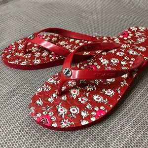 Coach Shoes | Red Leather Heel Sandals | Poshmark